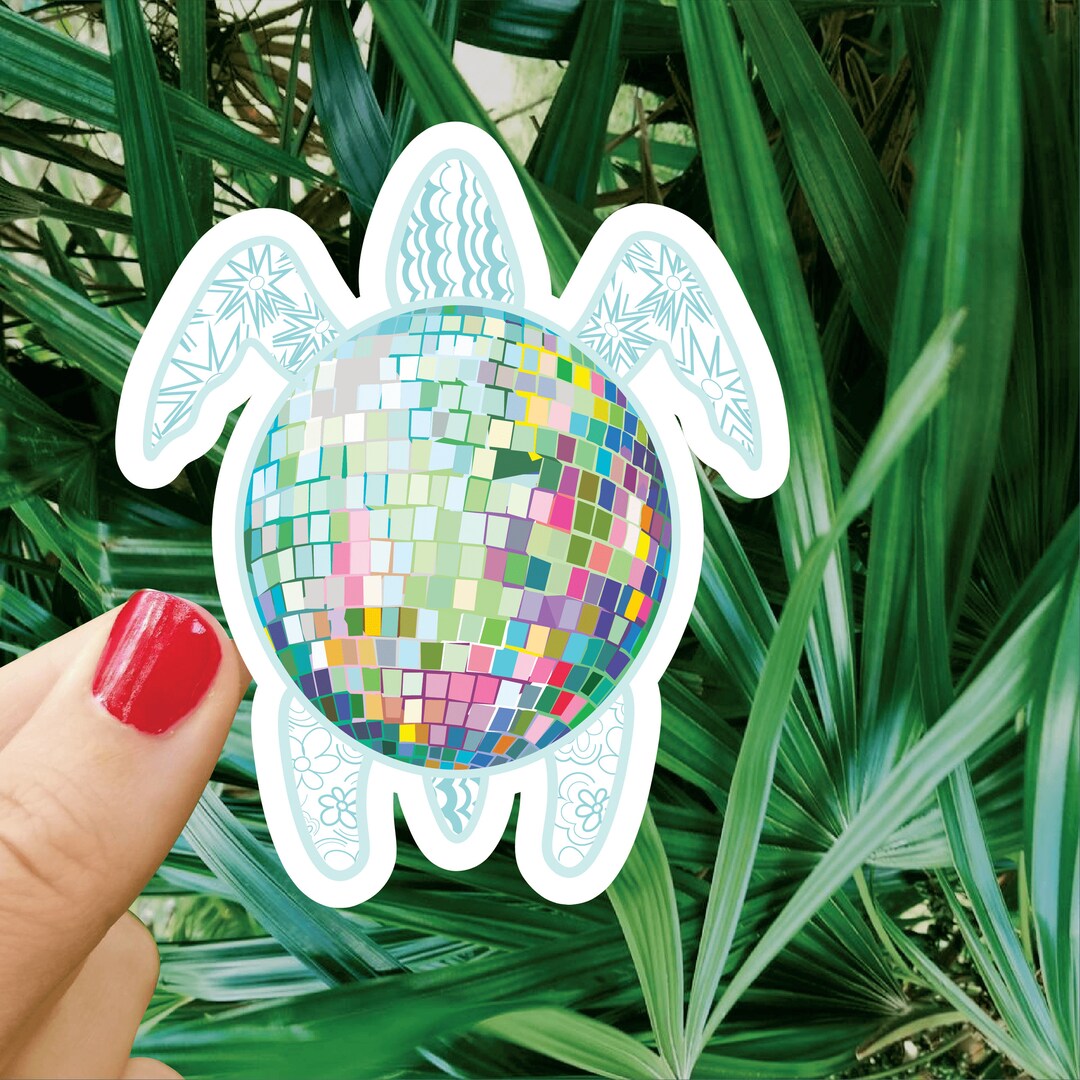 Sea Turtle Disco Sticker - Etsy