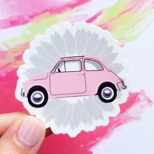 Pink Car Sticker, Daisy Sticker - Etsy
