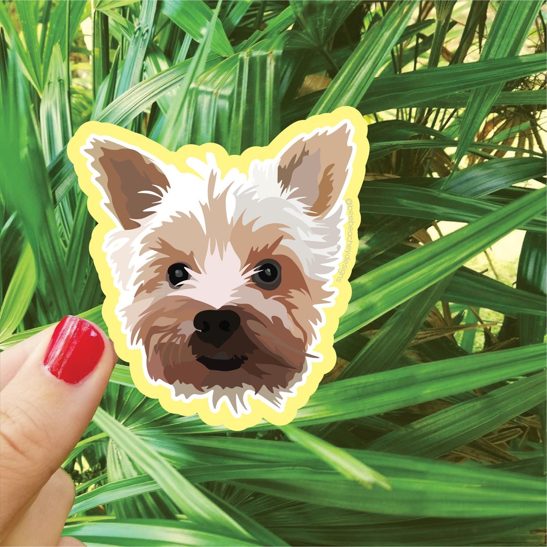 Cute Yorkie Decal, Waterproof Dog Sticker - Etsy