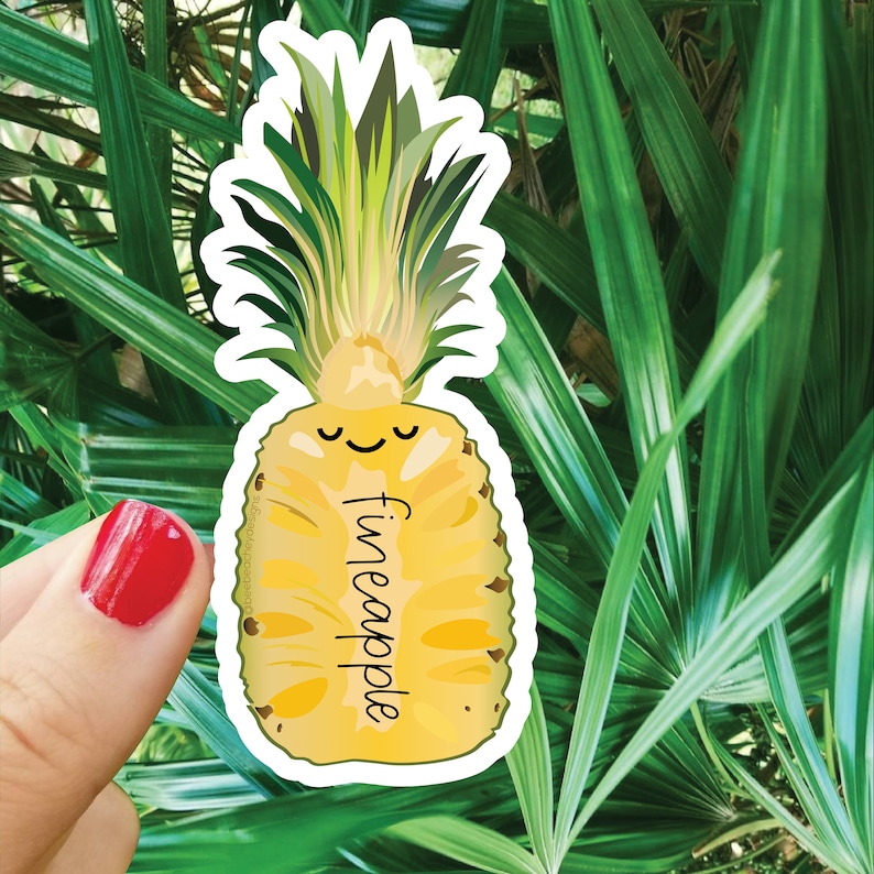 Fineapple Sticker, Pineapple Sticker, Fruit Puns - Etsy