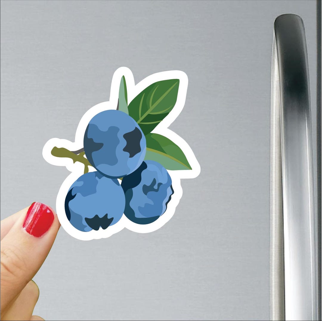 Blueberry Magnet: UV Protected Vinyl Magnet - Etsy