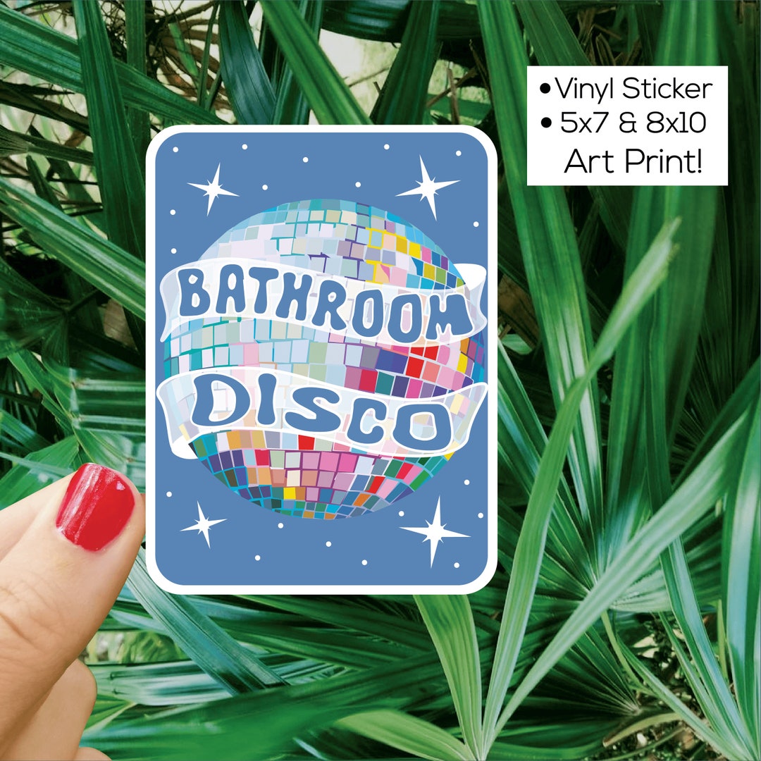 Bathroom Disco Sticker - Etsy