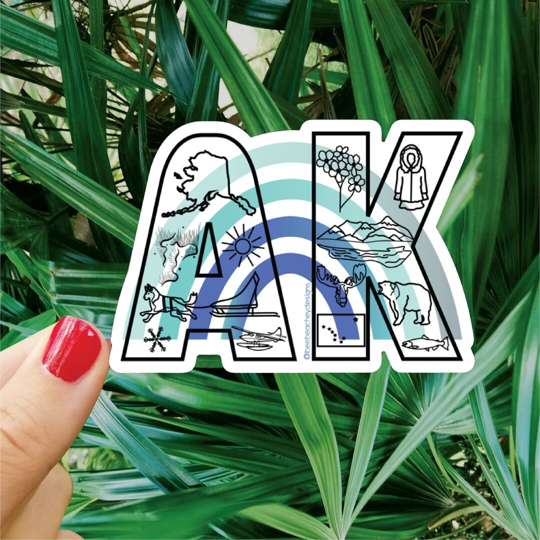 AK, Alaska Sticker - Etsy
