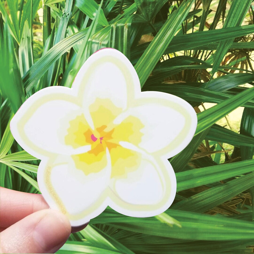 Cute Plumeria Flower Sticker - Etsy