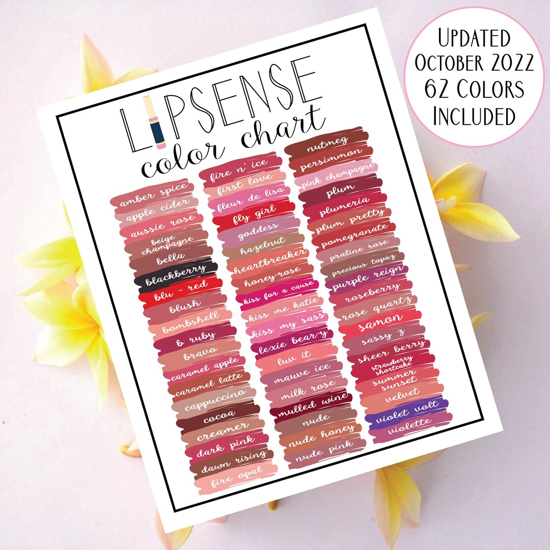 Lipsense Lipsense Color Chart Senegence Lipsense Colors - Etsy Canada