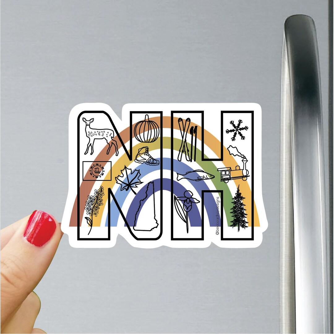 NH, New Hampshire Magnet - Etsy