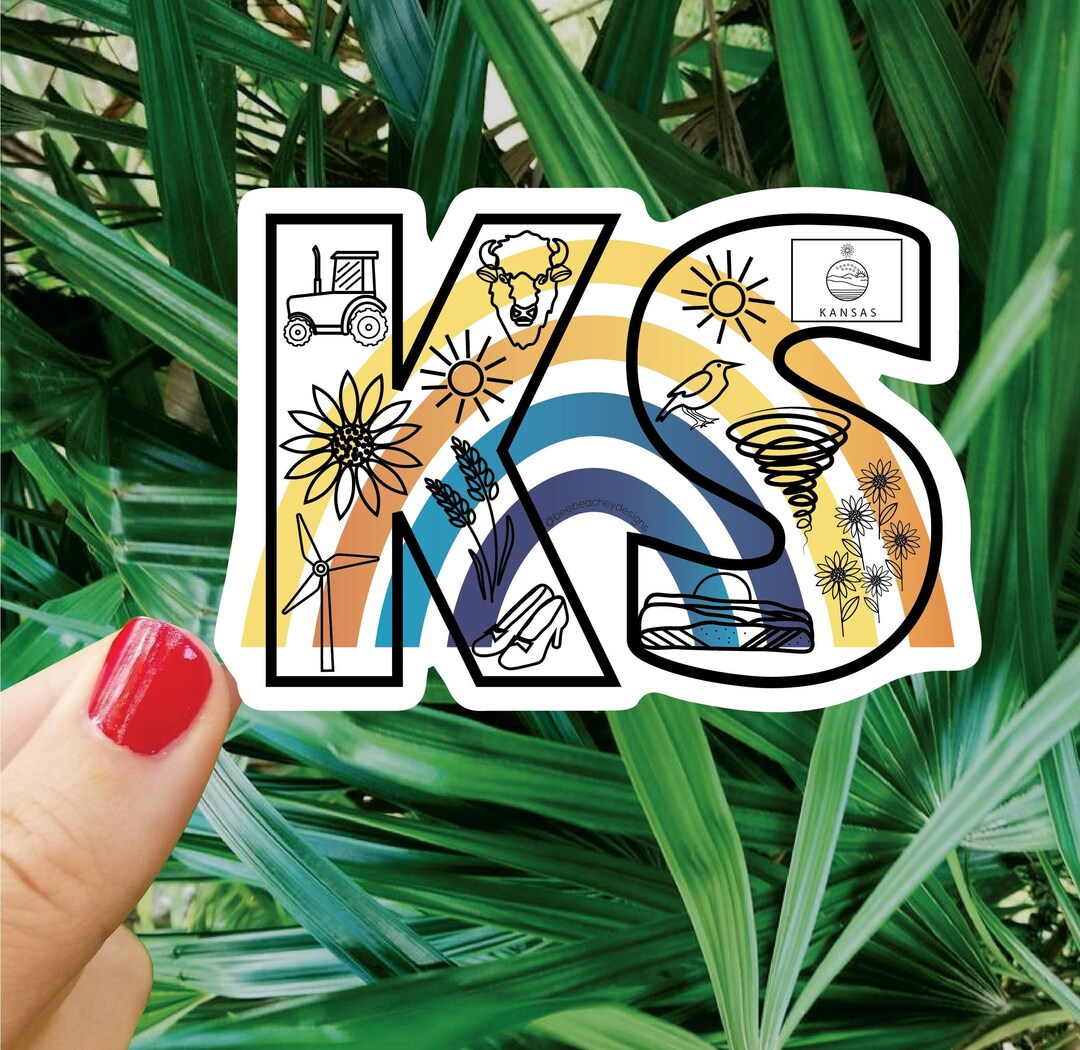 KS, Kansas Sticker - Etsy