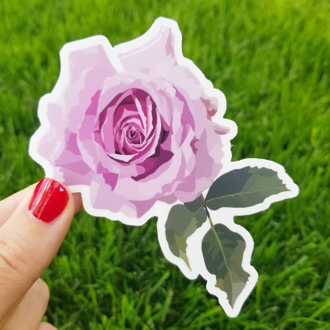 Purple Rose Sticker - Etsy