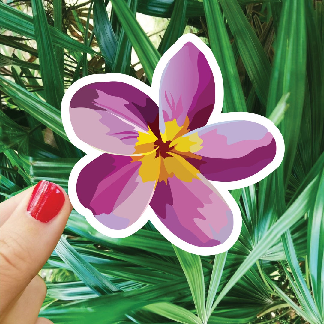 Purple Tropical Flower Sticker - Etsy