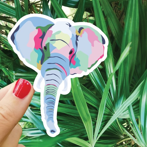 Elephant Colorful Vinyl Stickers / Car Sticker / Laptop - Etsy