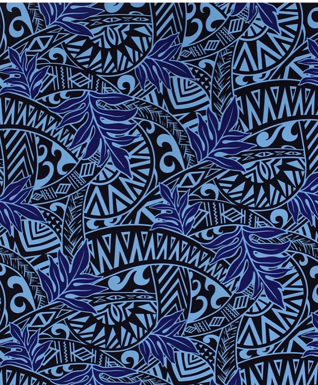 Blue Polynesian Tapa Hawaiian Novelty Print Cotton Fabric - Etsy