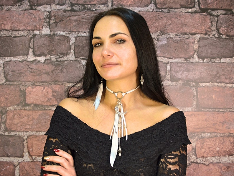 Bridal Feathered Gypsy Headband and Earrings Bohemian | Etsy