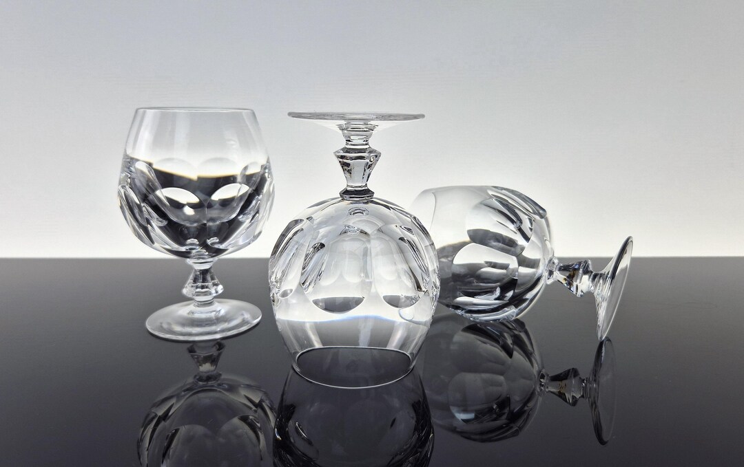 3 Noble Mid Century Crystal Cognac / Brandy Glasses Noble Rockabilly ...