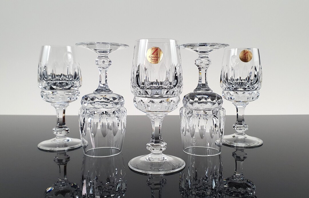 5 Vintage Schnapps / Vodka / Shot Glasses Made of Crystal by Zwiesel ...