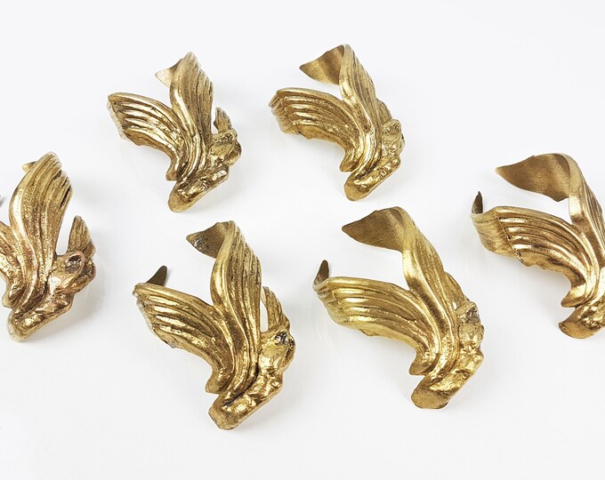 6 Noble Napkin Rings Made of Solid Brass Gilde Handwerk Vintage Boho ...