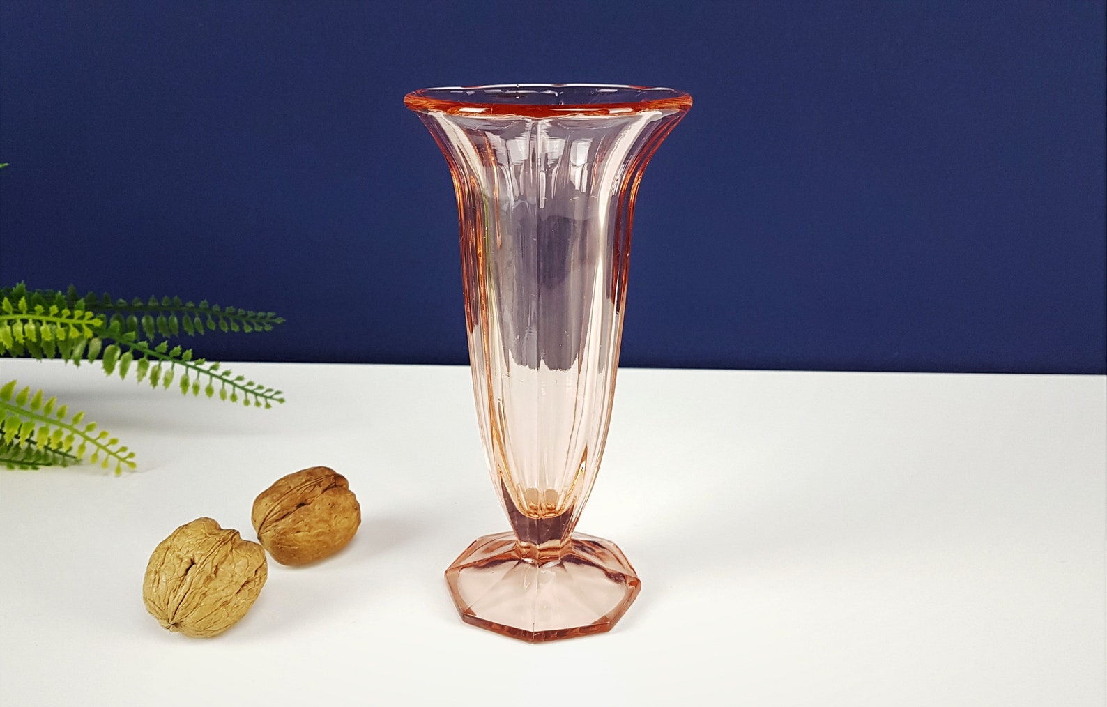 Art Deco flower vase / glass vase / rose glass 40 / 50s | Etsy