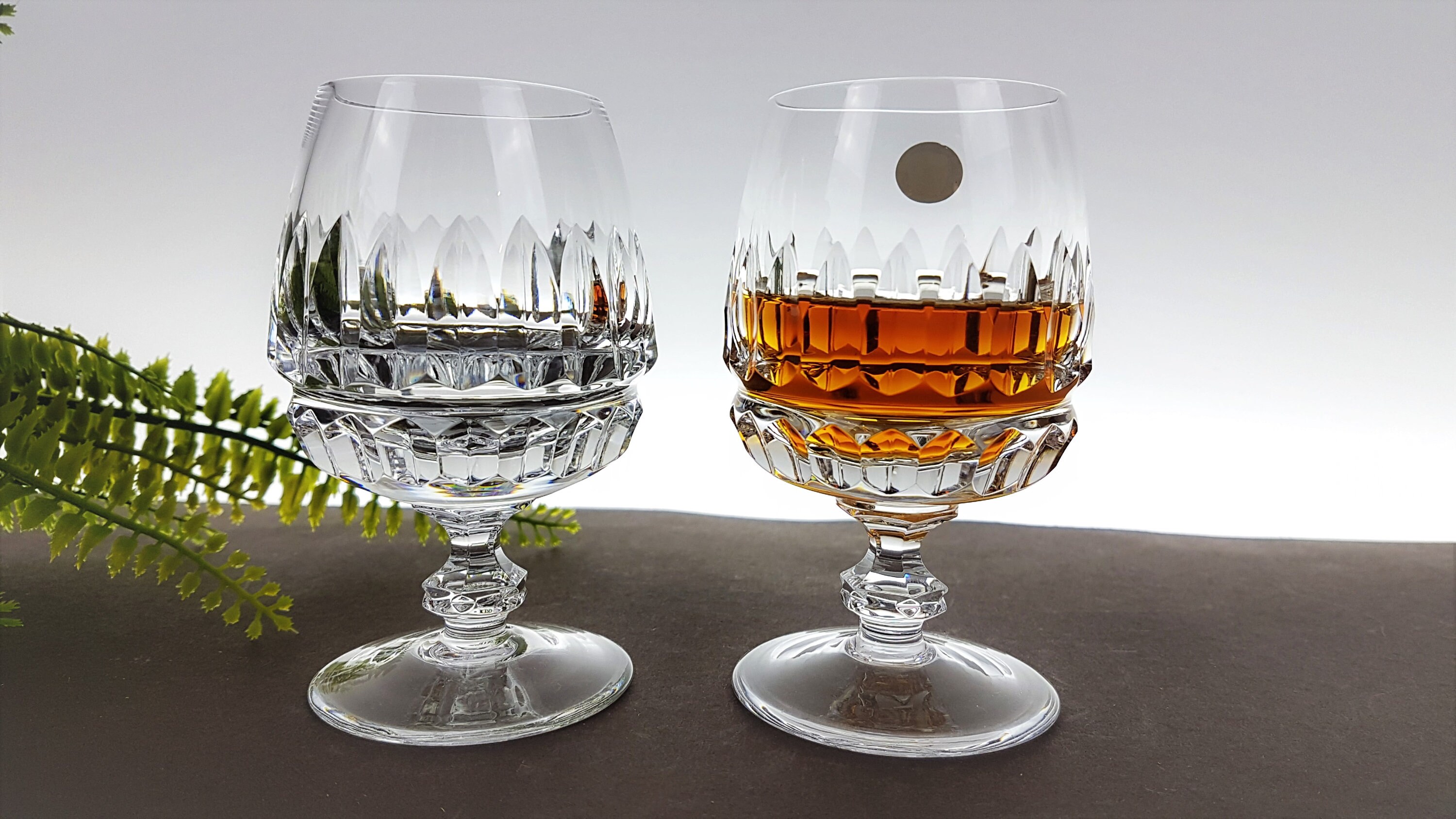 2 noble crystal cognac / brandy glasses by Zwiesel Rockabilly | Etsy