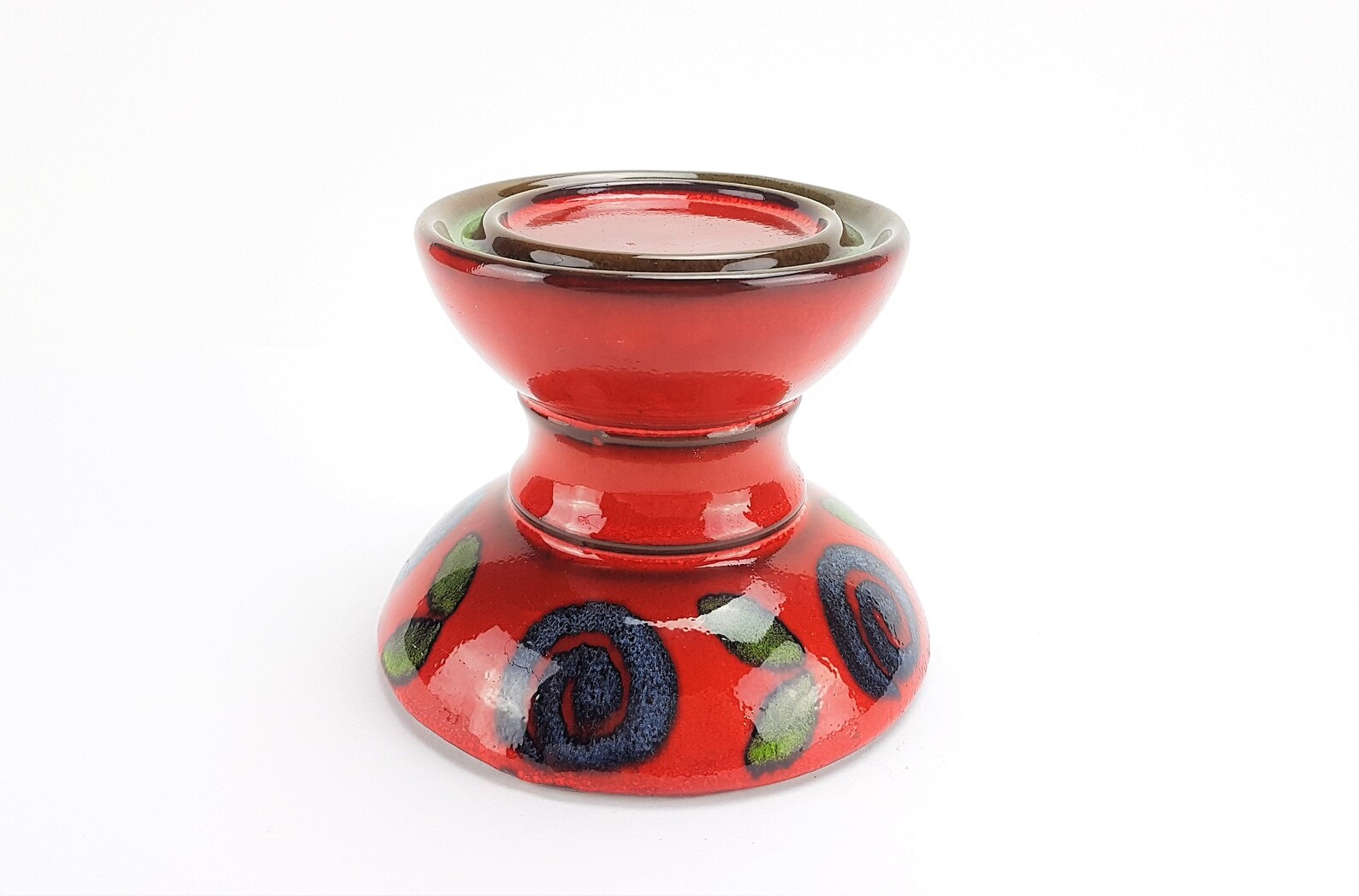 Candlestick Candlestick Ceramic Candle Holder Red Boho Deco Mid Century ...