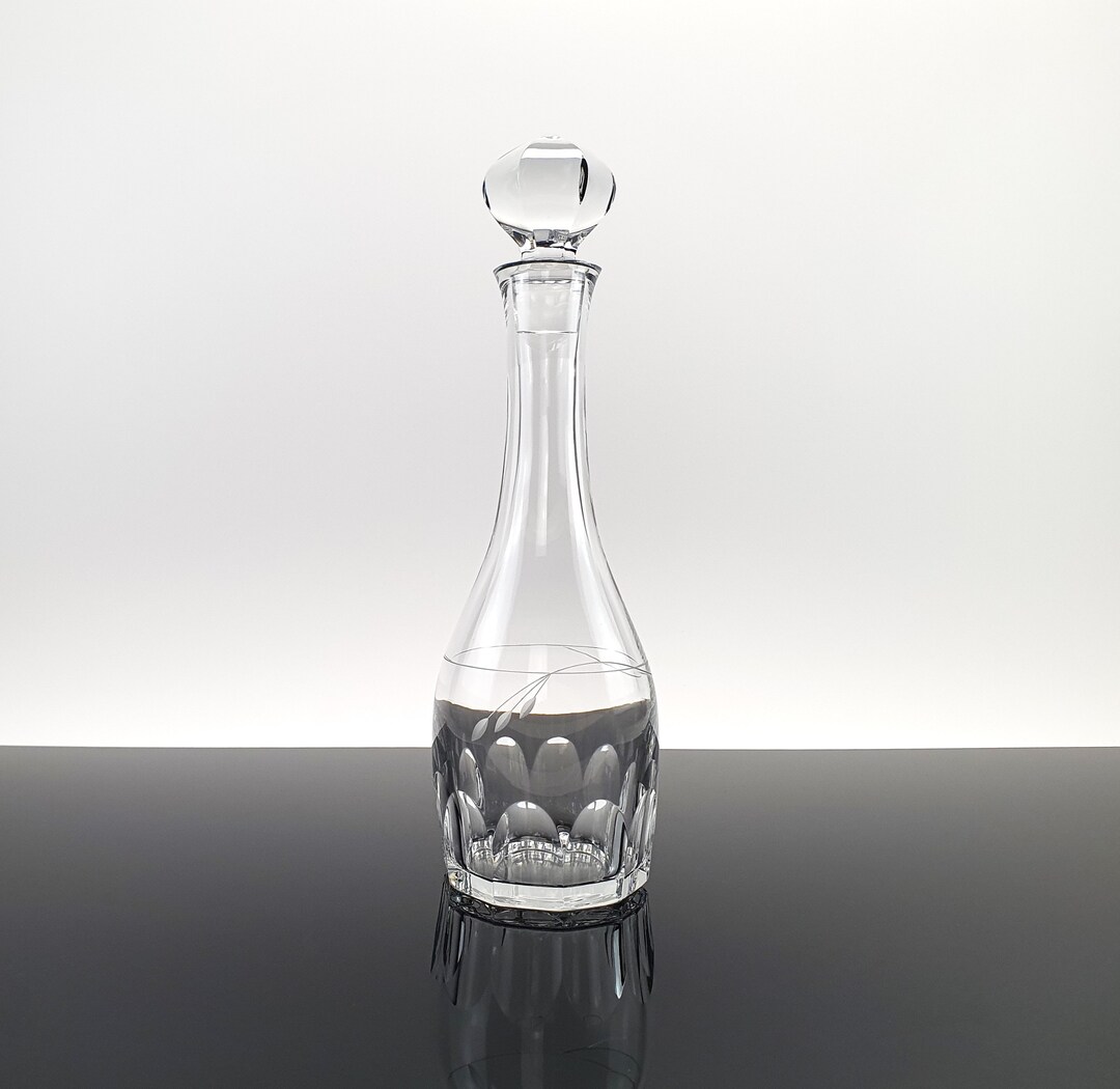 Vintage Crystal Glass Carafe / Decanter / Crystal Bottle Whiskey Cognac ...