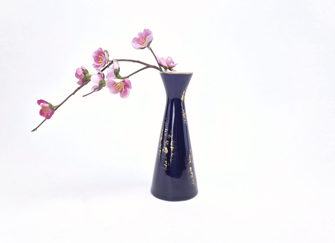 Cobalt Vase Made of Porcelain Unterweissbach Made in GDR Vintage Nobel ...