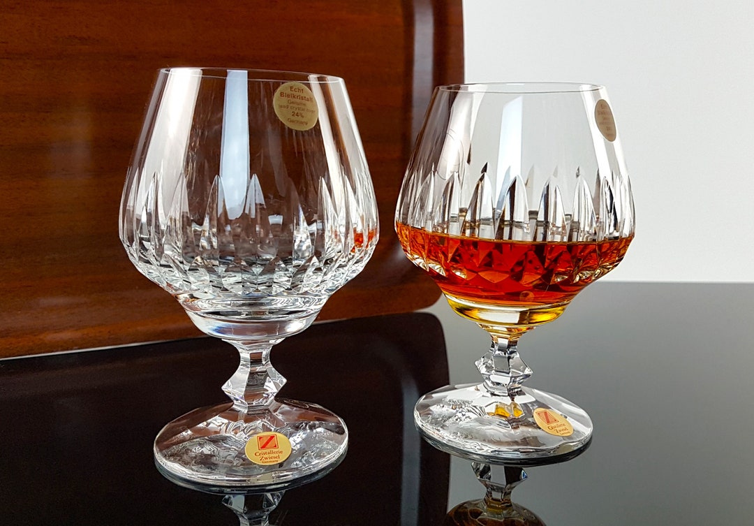 2 Noble Crystal Cognac / Brandy Glasses by Zwiesel Rockabilly Lead ...