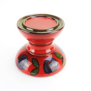 Candlestick Candlestick Ceramic Candle Holder Red Boho Deco Mid Century ...