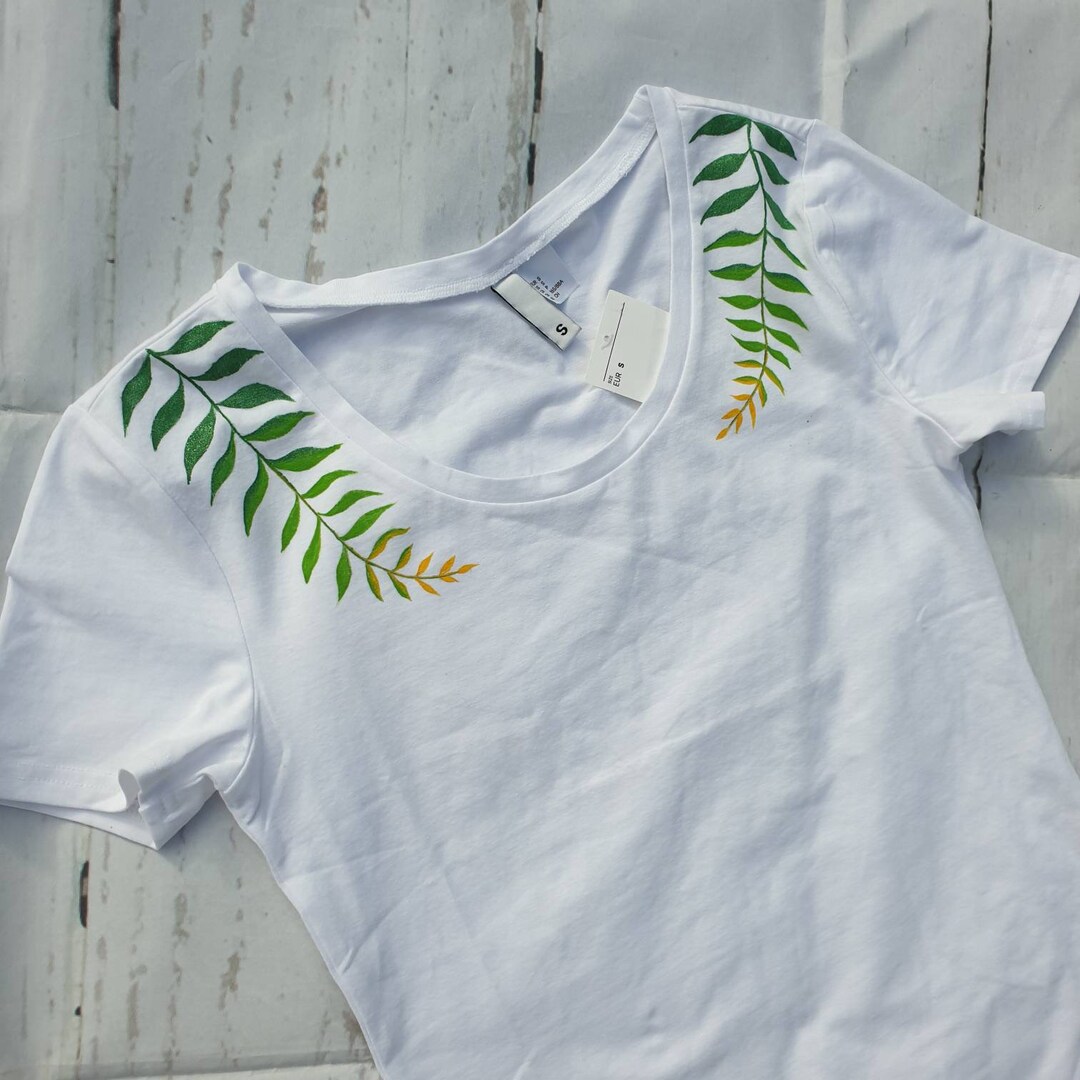 Tropical Painted Tee Hand Painted T-shirt Custom Painted T-shirt Summer ...