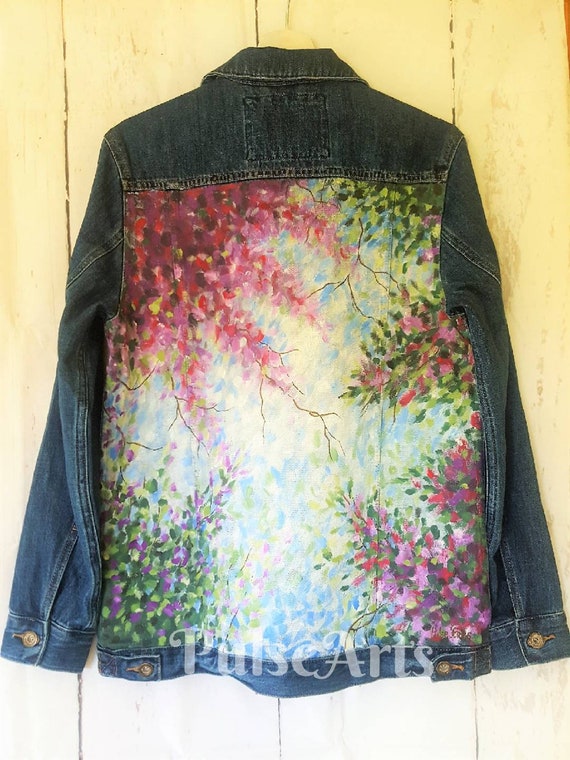 Ready to Ship Hand Painted Denim Jacket Custom Painted | Etsy UK