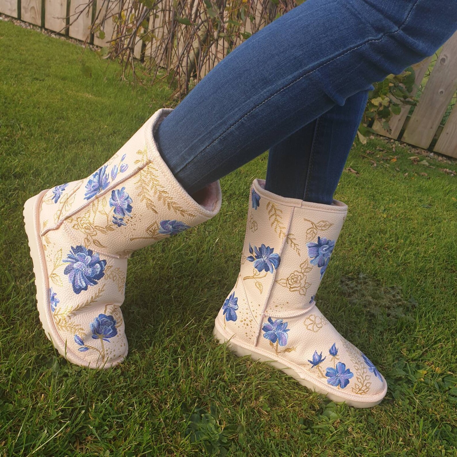 Hand Painted Shoes Boots Custom Made Boots Pink Winter Boots - Etsy UK