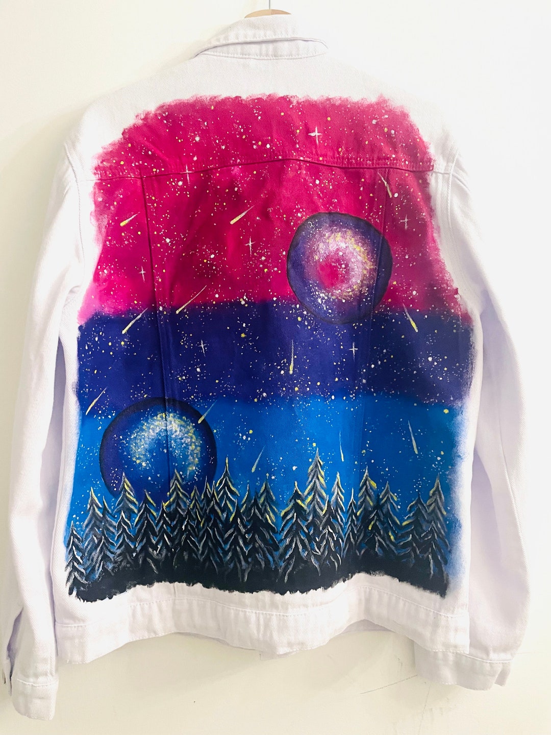 Galaxy Stary Night Jacket Cosmic Jacket Hand Painted Jacket for Man ...