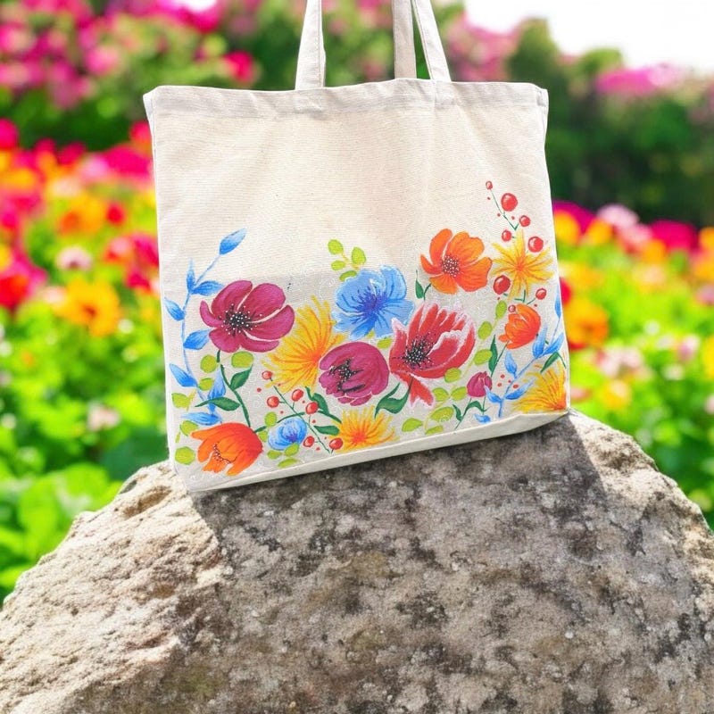 Hand Painted Bag - Etsy
