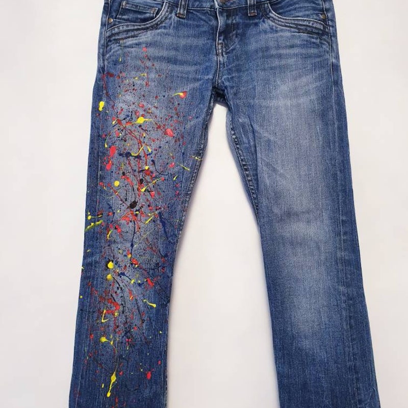 Splatter Paint Jeans - Etsy