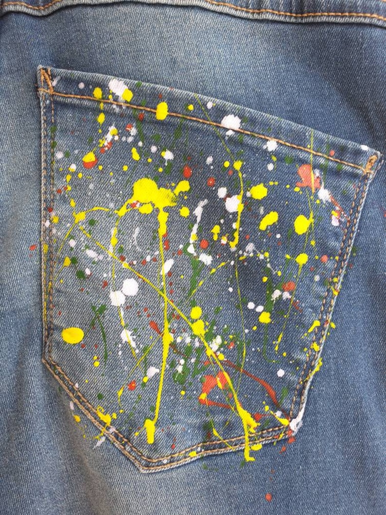 Splatter Men Jeans, Splatter Clothing, Artist Clothes, Festival Clothes ...