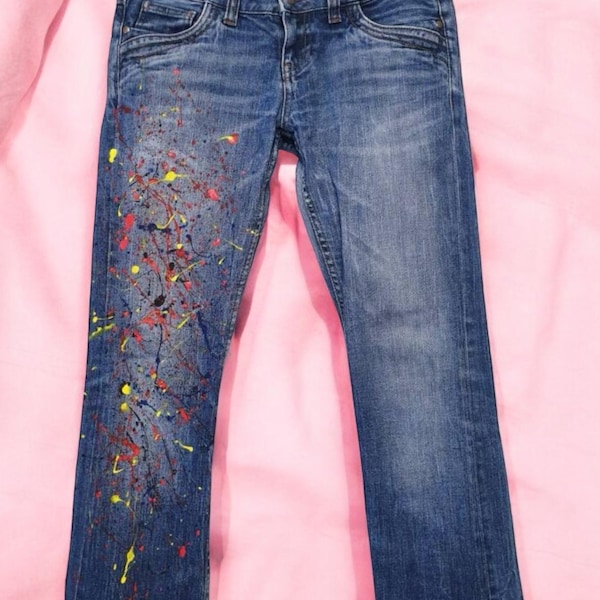 Splatter Paint Jeans - Etsy