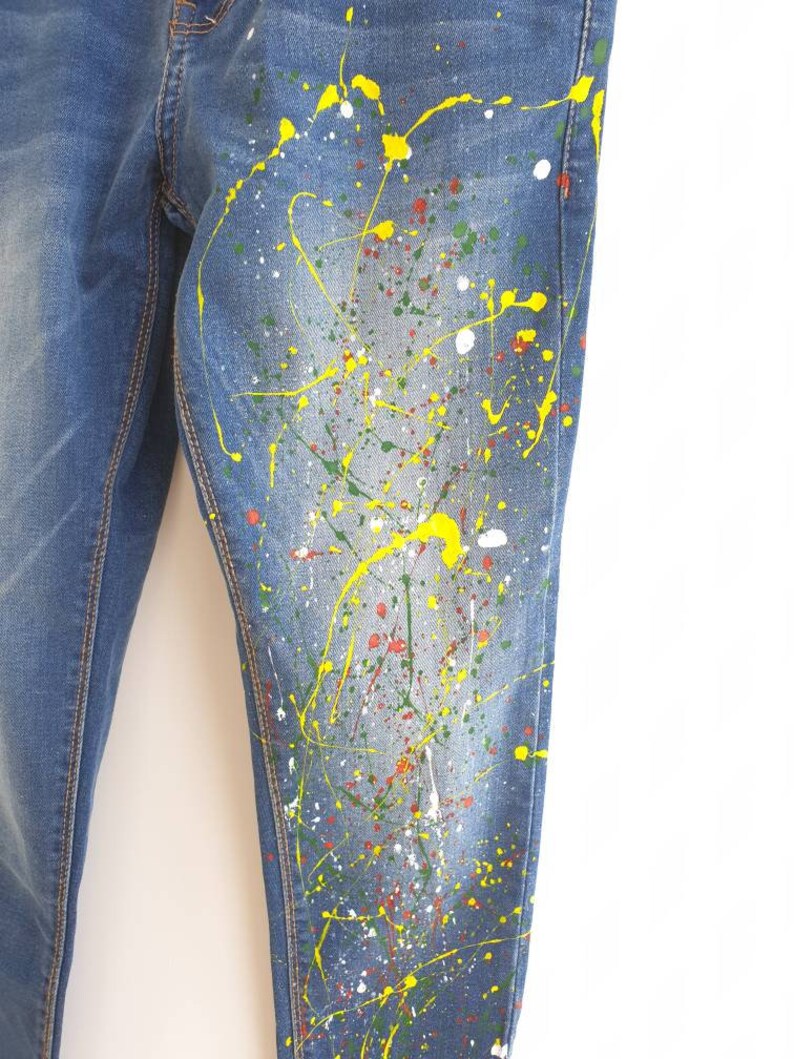 Splatter Men Jeans, Splatter Clothing, Artist Clothes, Festival Clothes ...