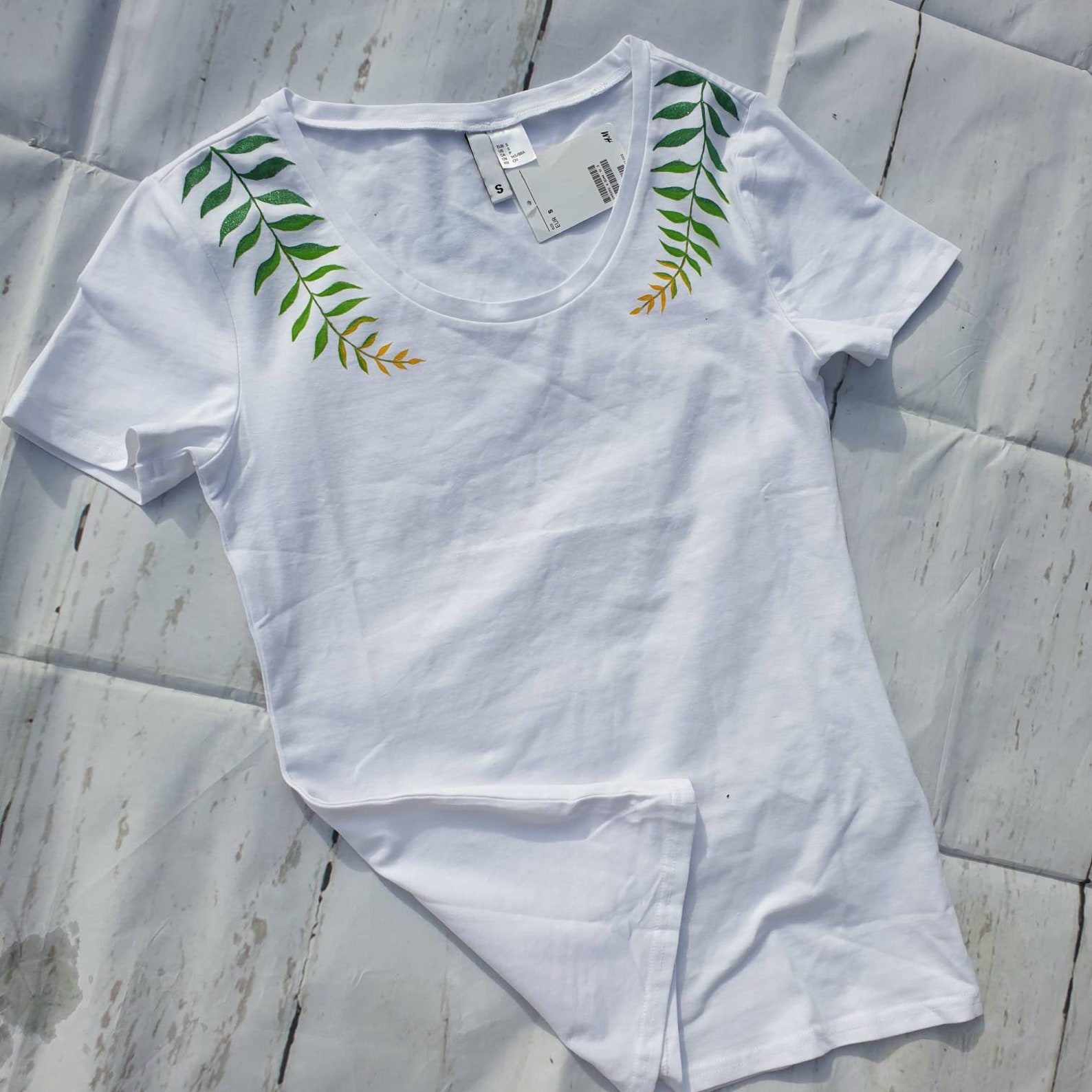 Tropical Painted Tee Hand Painted T-shirt Custom Painted T-shirt Summer ...