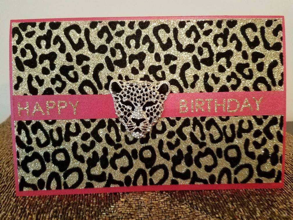 Red Leopard Medallion Birthday Card