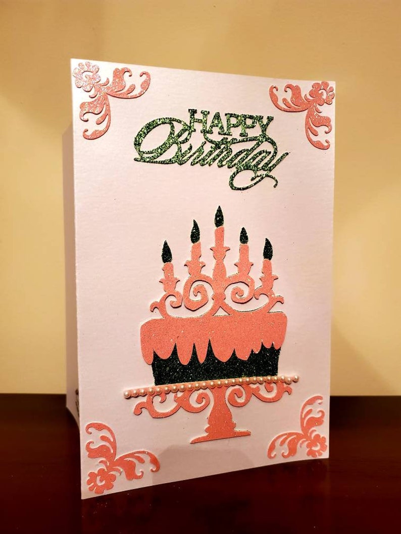 Happy Birthday Cake Card | Etsy