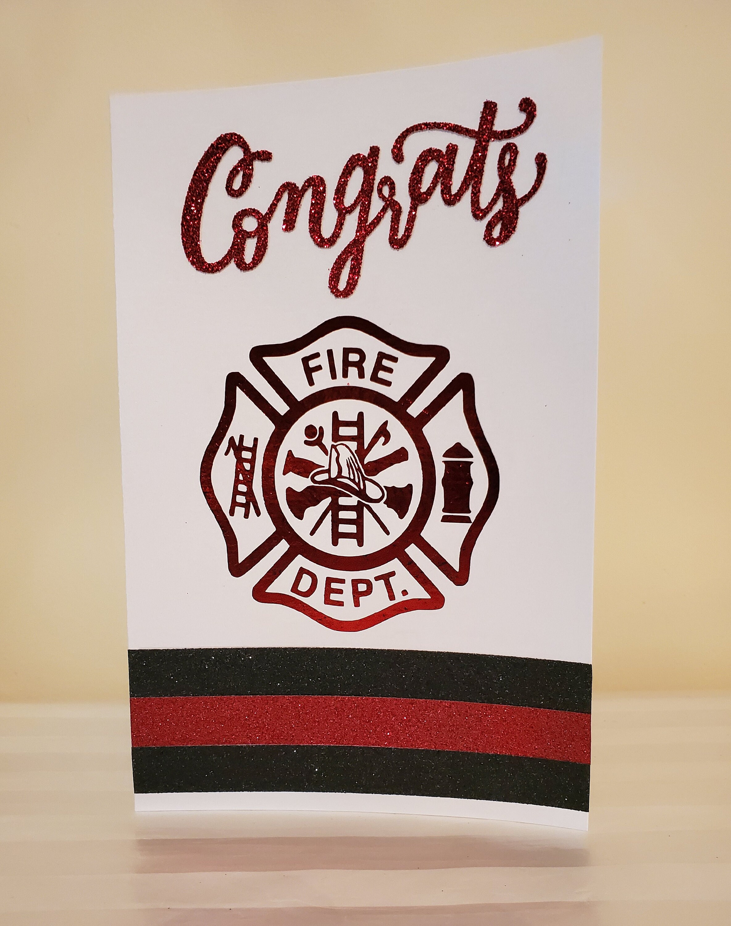 Firefighter Thin Red Line Congrats Card