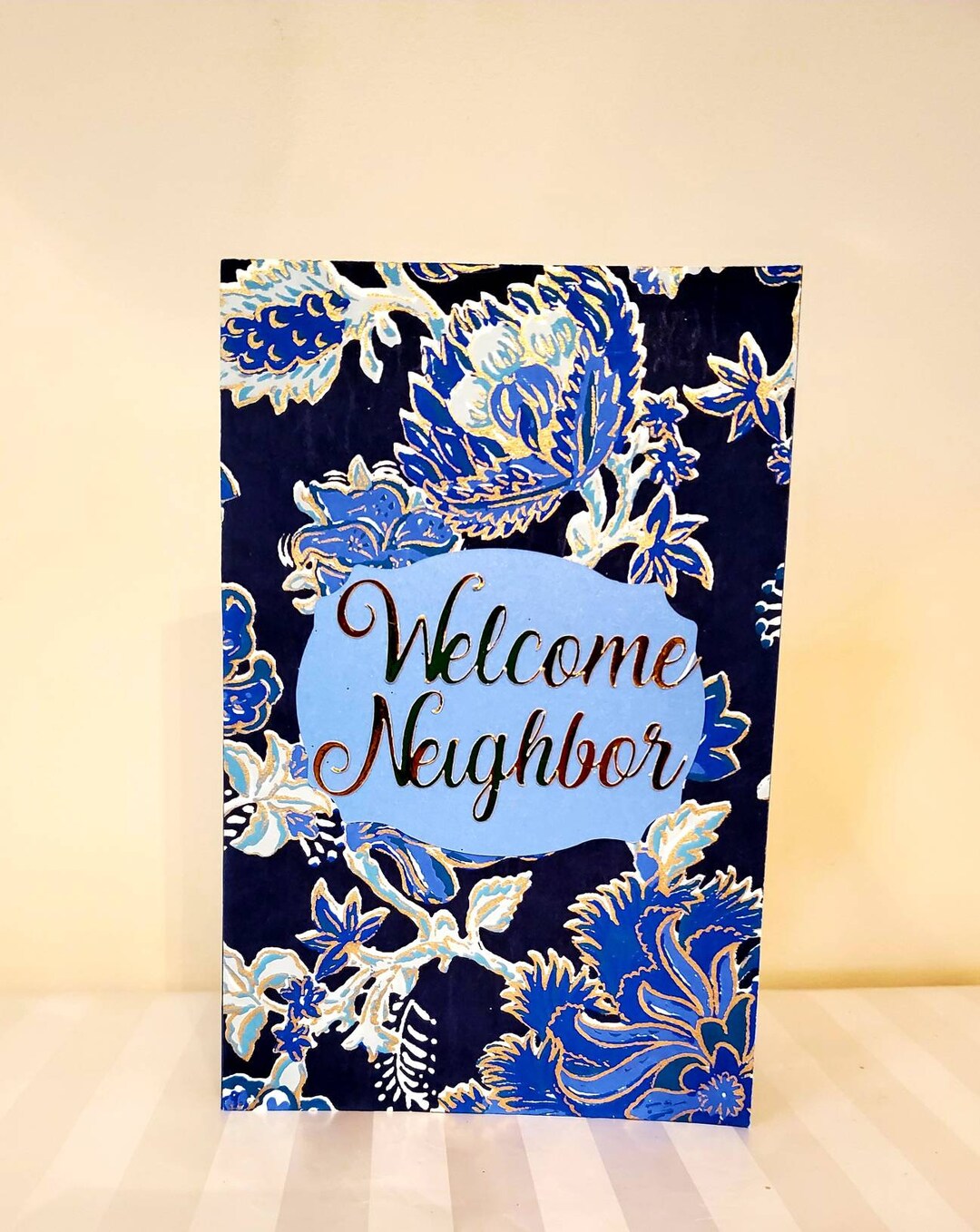 Welcome Neighbor Card: Floral Embellishments - Etsy