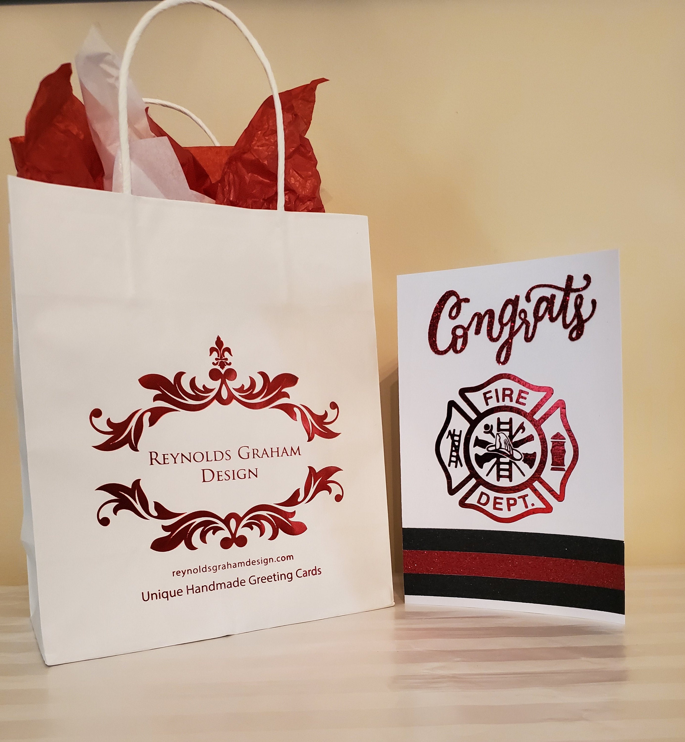 Firefighter Thin Red Line Congrats Card