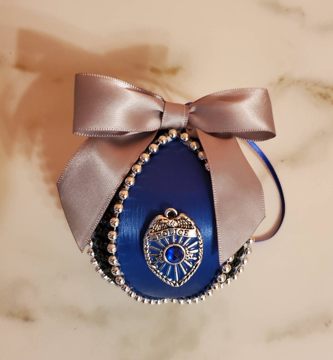 Limited Edition Set of Four Handcrafted Police Officer Christmas Ornaments