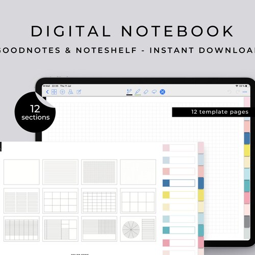 Digital Notebook for Goodnotes Notability Note Taking 8 Tabs - Etsy