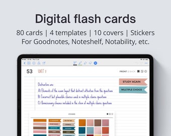 Digital Flash Cards Hyperlinks Flash Cards for Goodnotes - Etsy Canada
