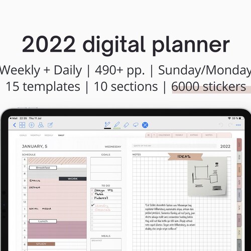 Undated Digital Planner All in One Ultimate Planner Ipad | Etsy