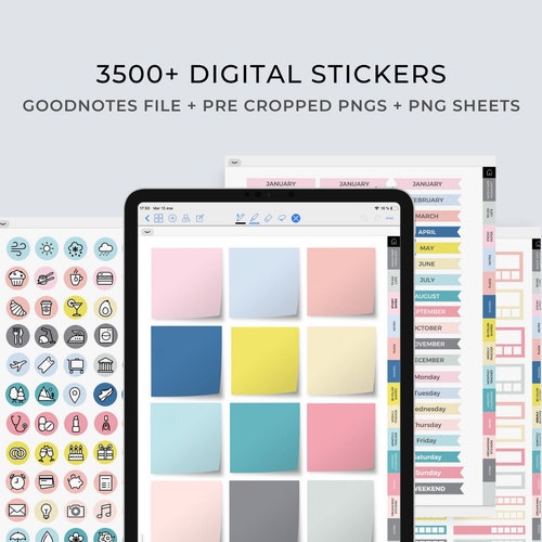 Digital Stickers Goodnotes Ipad Planner. Sticker Book With 800 | Etsy