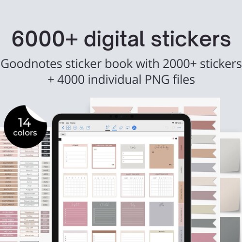 Digital Sticker Album for Goodnotes and Notability. Minimalist - Etsy
