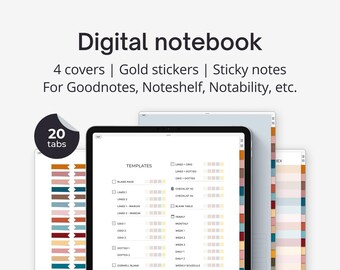 Digital Notebook for iPad and Android With Matching Stickers - Etsy Ireland