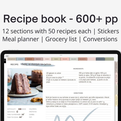 Digital Recipe Book Goodnotes Digital Stickers for Cooking - Etsy