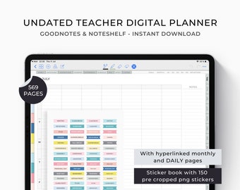 Teacher Planner Goodnotes Undated Digital Lesson Planner for | Etsy